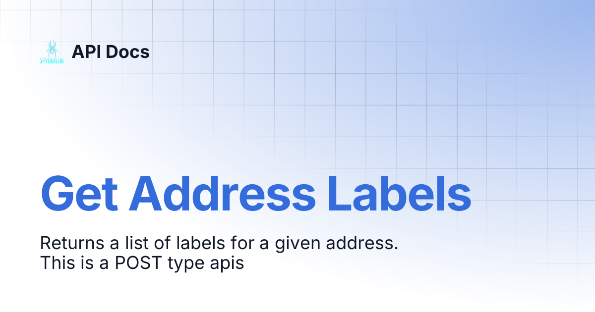 Get Address Labels | API Docs
